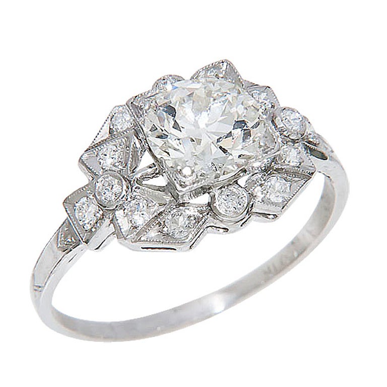 Antique Diamond Engagement Ring at 1stDibs