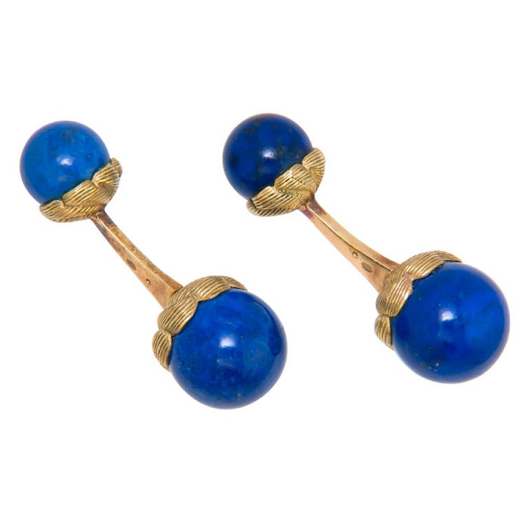 French Gold and Stone Cufflinks at 1stDibs