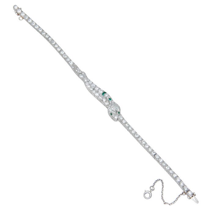 GATTLE and CO Art Deco Snake Bracelet at 1stDibs