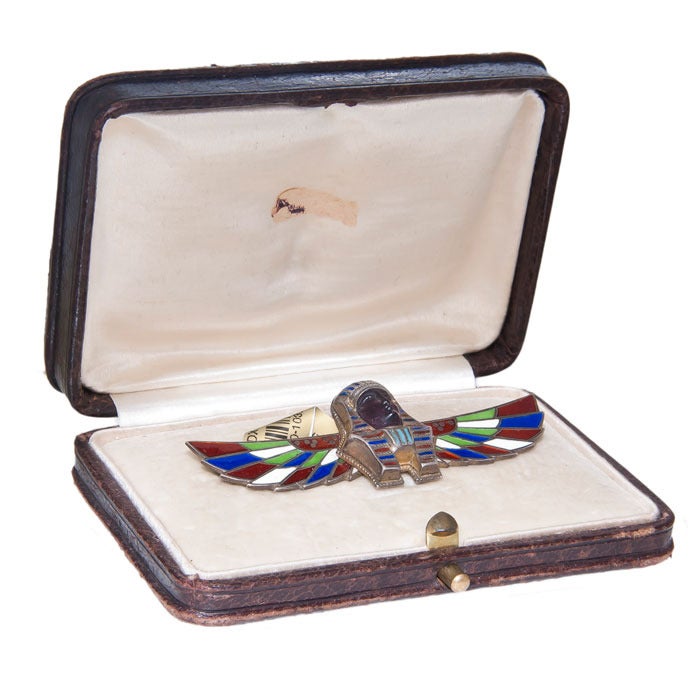 Egyptian Revival Winged Sphinx Brooch at 1stDibs