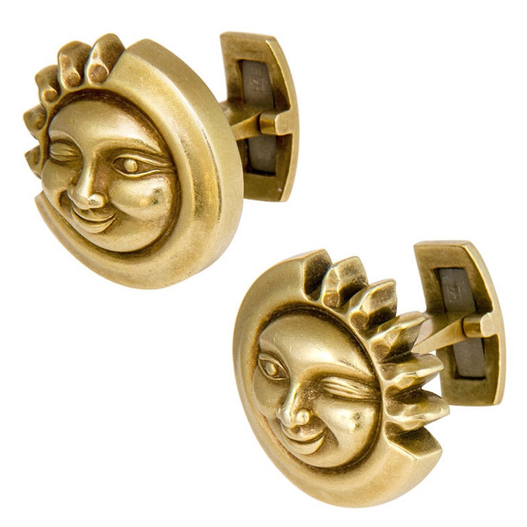 Kieselstein-Cord Yellow Gold Winking Sun Cufflinks at 1stDibs ...