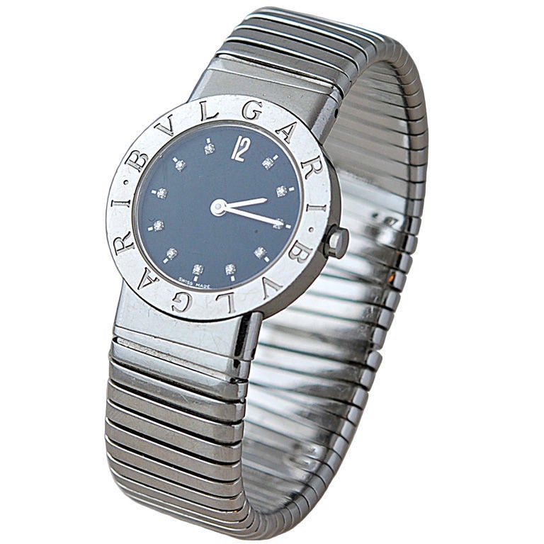 BULGARI Ladies Diamond Watch at 1stDibs
