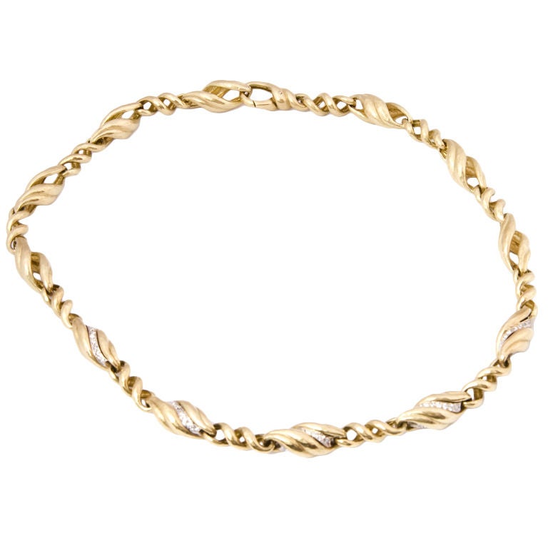 Diamond Necklace with a "Twist" at 1stDibs