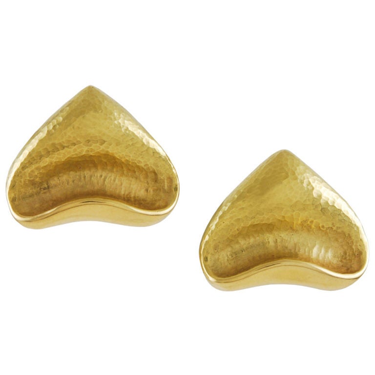 Textured Gold Earrings For Sale at 1stDibs