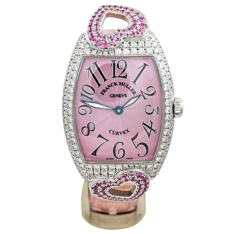 FRANCK MULLER Pink Sapphire and Diamond Watch at 1stDibs