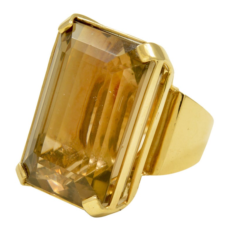 1950s gold and topaz ring For Sale at 1stDibs