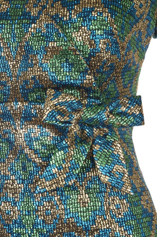 Charles Ritter Couture Brocade Cocktail Dress For Sale at 1stDibs