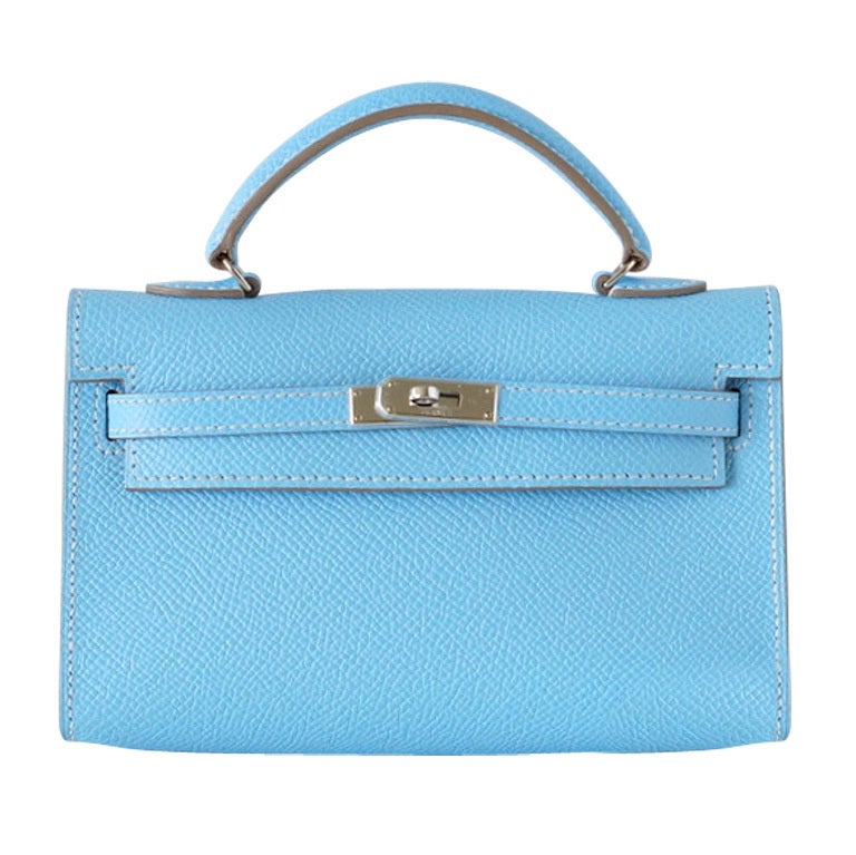 HERMES Mini Miniature LIMITED EDITION Kelly bag Celeste at 1stDibs