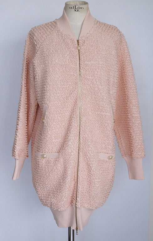 CHANEL 12P Jacket Cardigan Large Pearl CC Buttons 46 NEW at 1stDibs