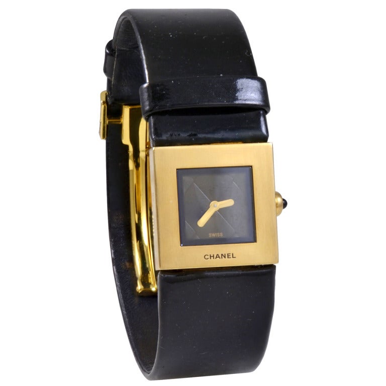 Chanel Lady's Yellow Gold Matelasse Wristwatch at 1stDibs