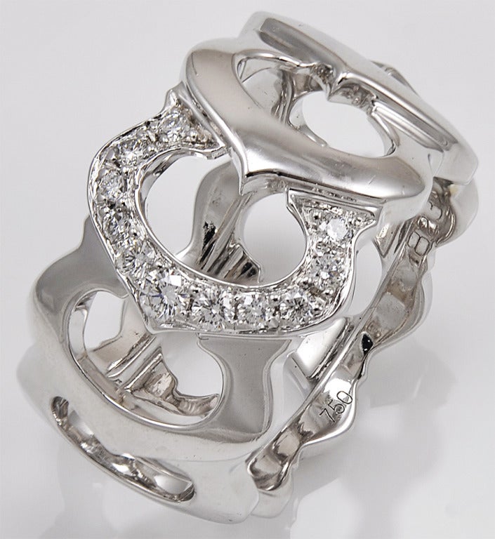 Cartier Diamond C Ring at 1stDibs