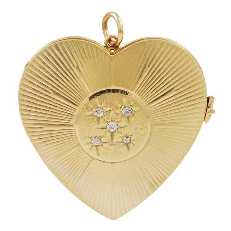 Diamond Heart Locket at 1stDibs | gold heart locket necklace