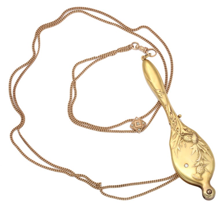 A Golden World in an Aesthetic Lorgnette and Chain at 1stDibs