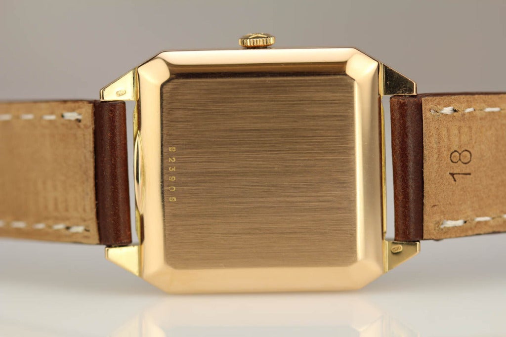 Zenith Rose Gold Square Automatic Wristwatch For Sale at 1stDibs