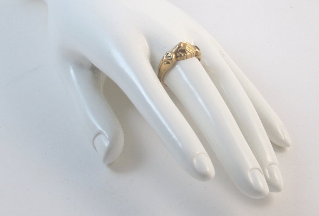 An Antique Gold Clasped Hands Engagement Ring at 1stDibs