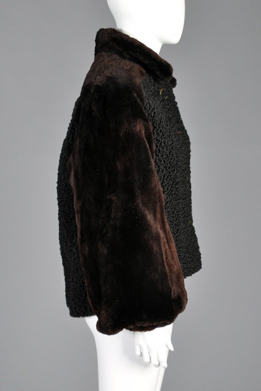 Givenchy Persian Lamb Coat with Sheared Beaver Sleeves at 1stDibs
