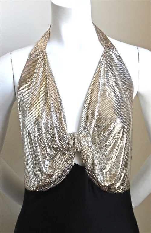 1970's LORIS AZZARO silver chainmail and jersey dress at 1stDibs