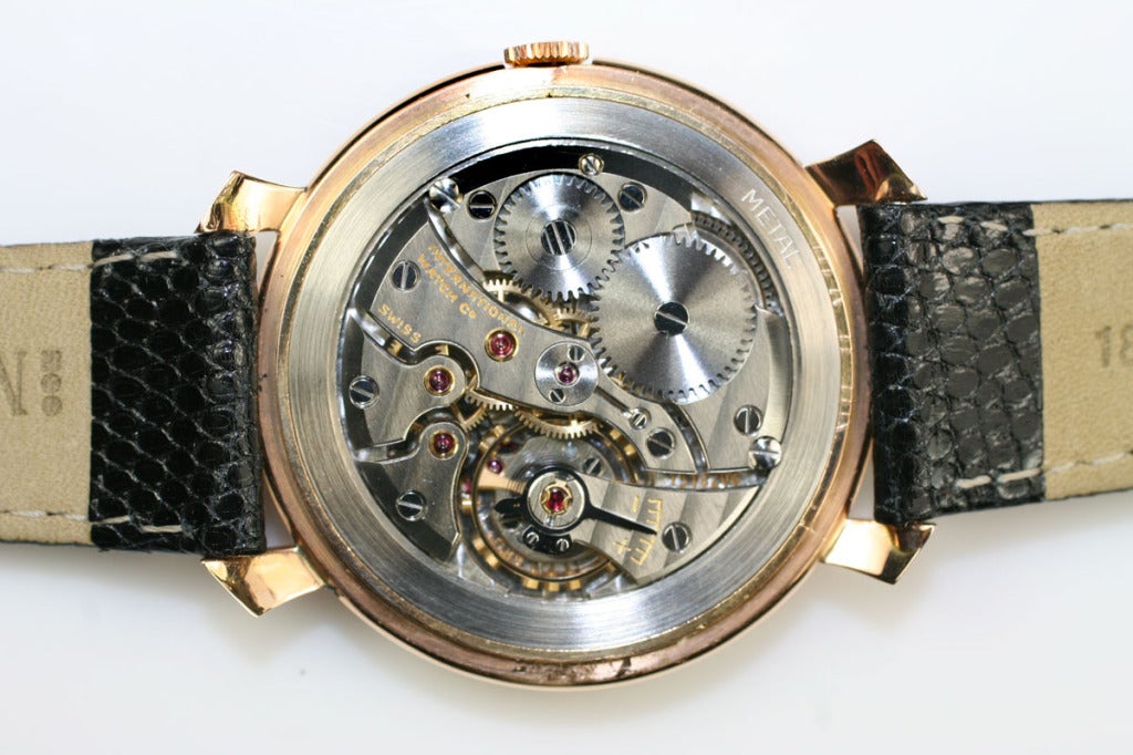 IWC Wrist Watch w/ Cloisonné Israeli Flag Dial Rose Gold c1950s at ...