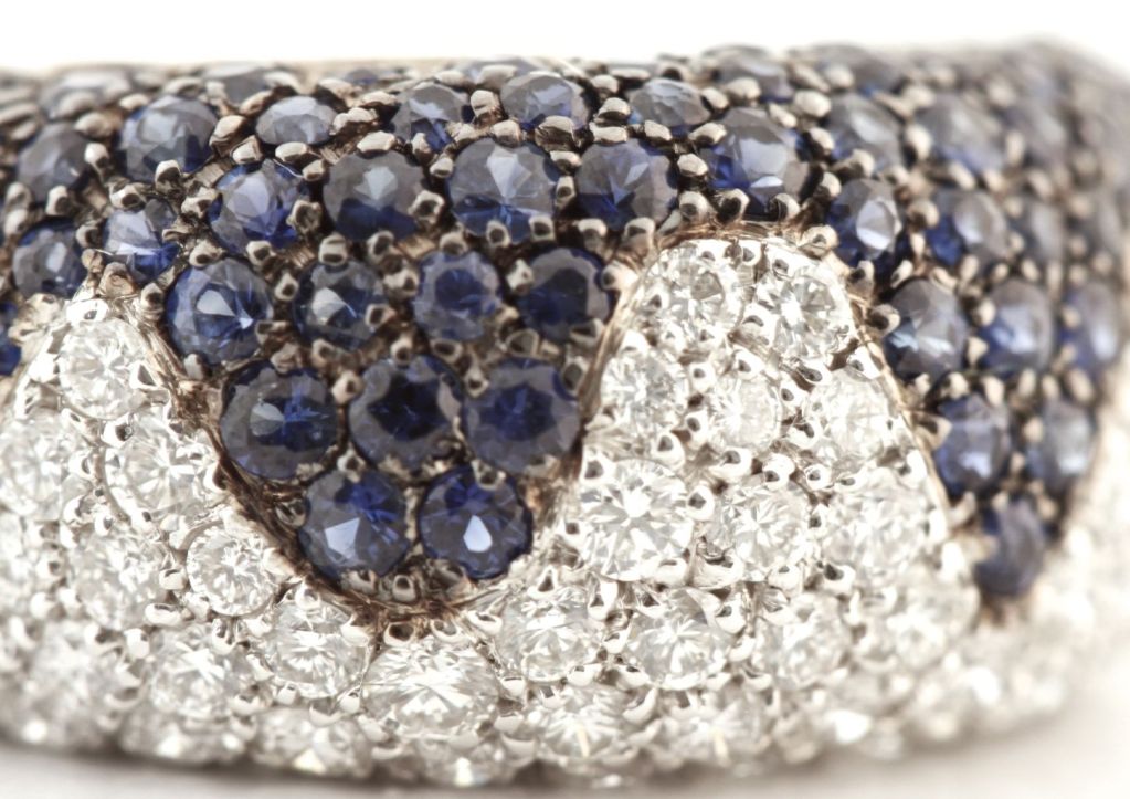CHOPARD Blue Sapphire Diamond Wave Ring For Sale at 1stDibs | chopard ...