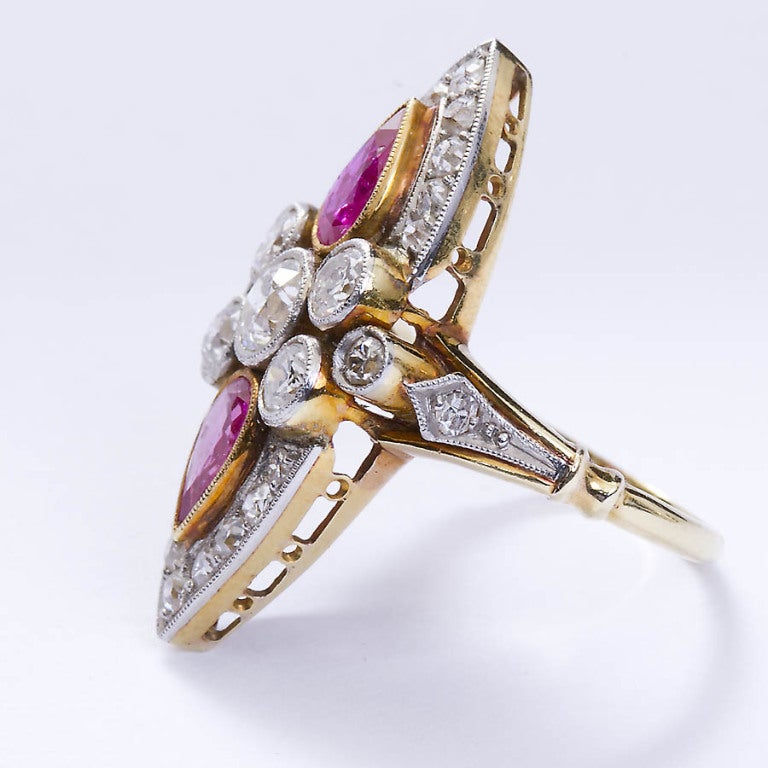 Antique Diamond and Ruby Ring at 1stDibs
