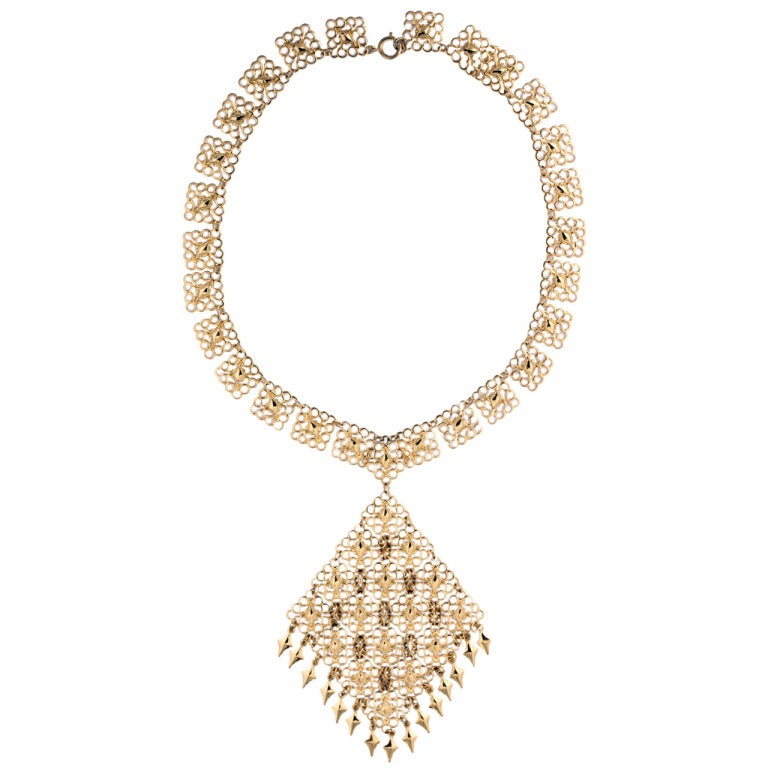 Delicate Filigree Necklace For Sale at 1stDibs