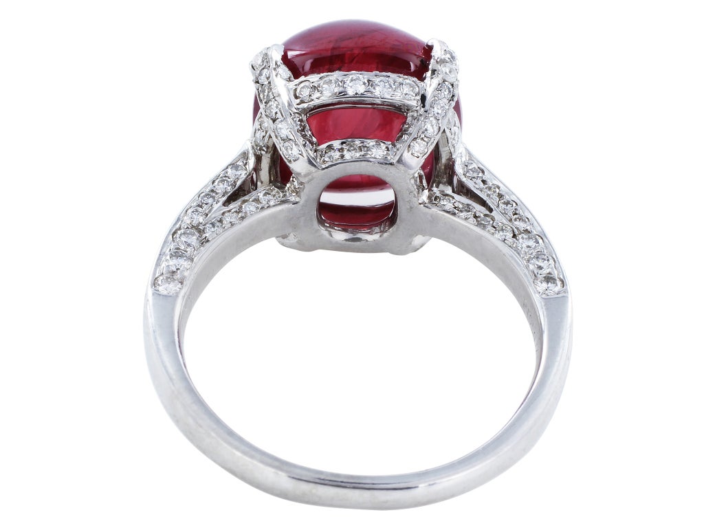 Sugarloaf Cabochon Unheated Natural Ruby 11.51carats Ring at 1stDibs