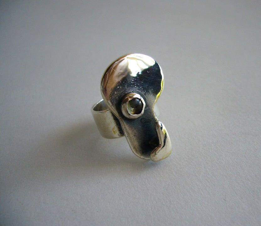 Sam Kramer Moonstone Sterling Silver Ring at 1stDibs