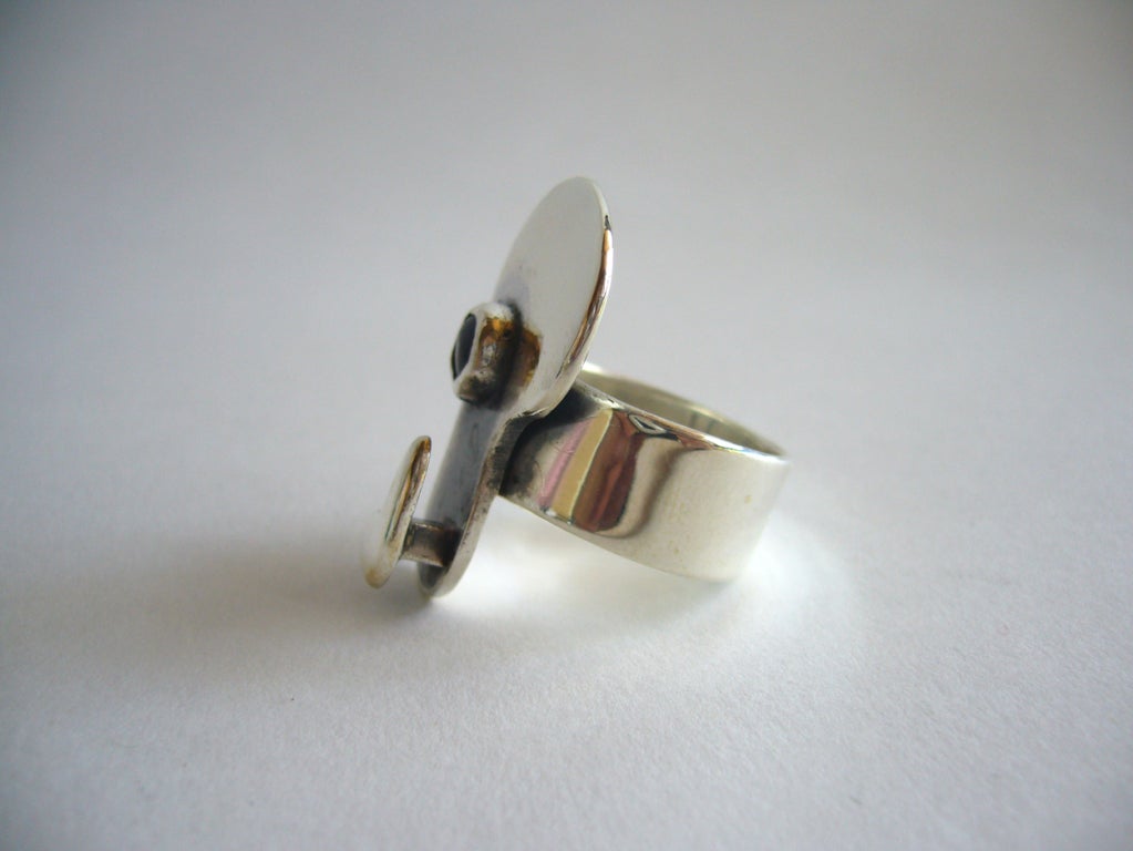 Sam Kramer Moonstone Sterling Silver Ring at 1stDibs