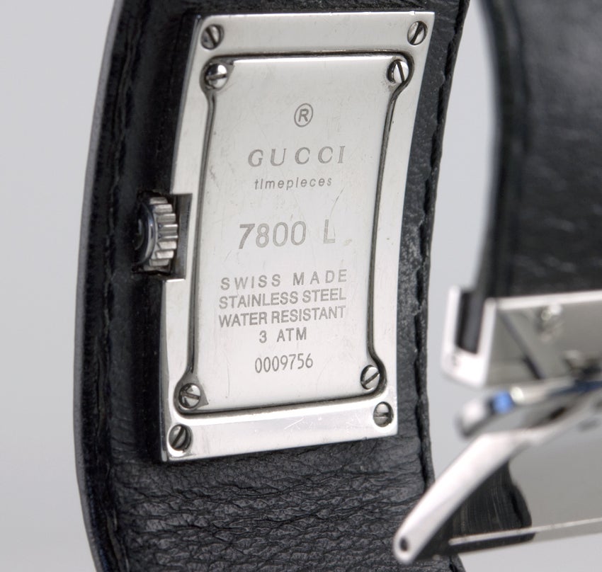 GUCCI Leather Cuff Watch at 1stDibs | gucci cuff watch