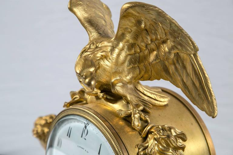Tiffany Gilt Dore Clock For Sale at 1stDibs