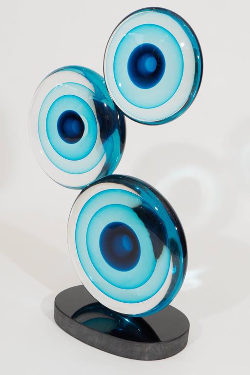 Spectacular Murano Signed Disc Sculpture by Romano Dona at 1stDibs