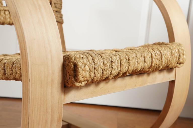 French Rope and Wood Armchair at 1stDibs