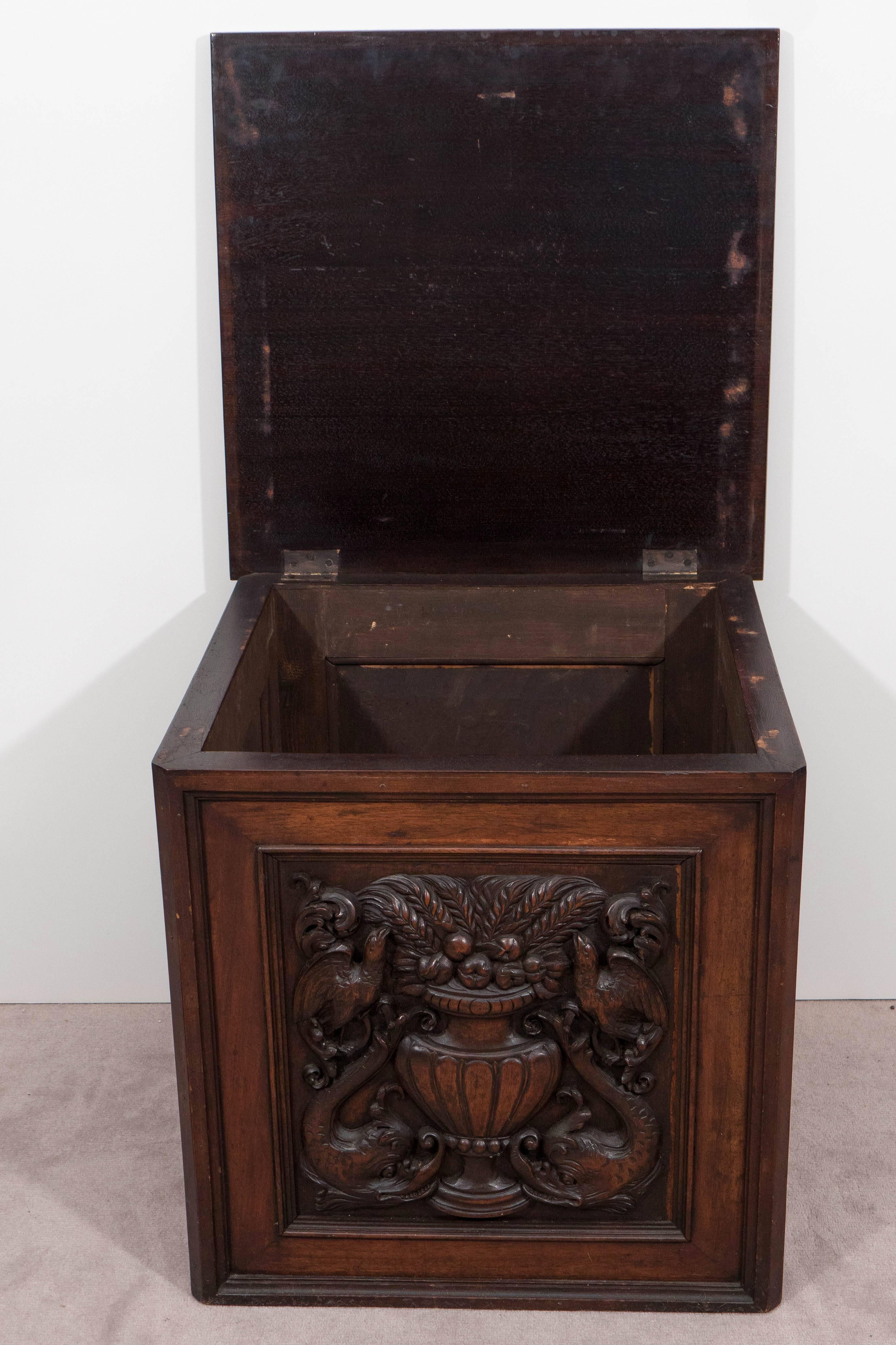 German Midcentury 'Black Forest' Log Storage Chest in Walnut For Sale ...