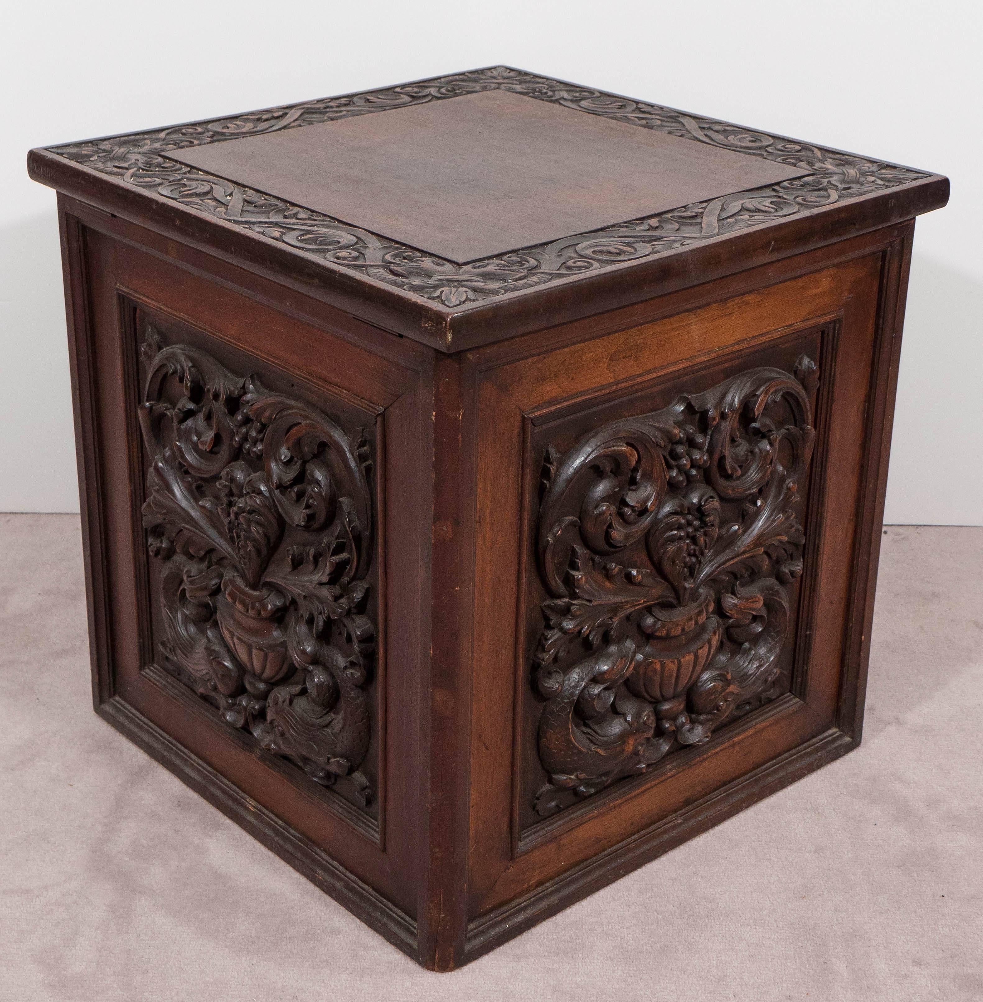 German Midcentury 'Black Forest' Log Storage Chest in Walnut For Sale ...