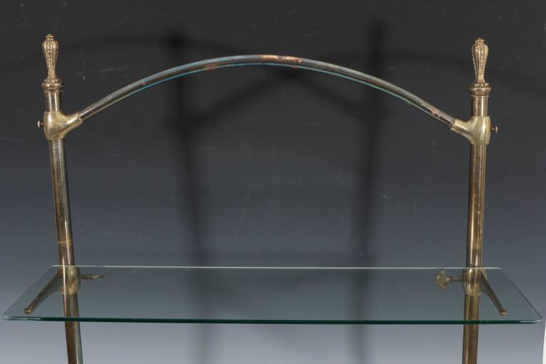 French Art Deco Brass and Glass Two-Tier Display Shelf at 1stDibs