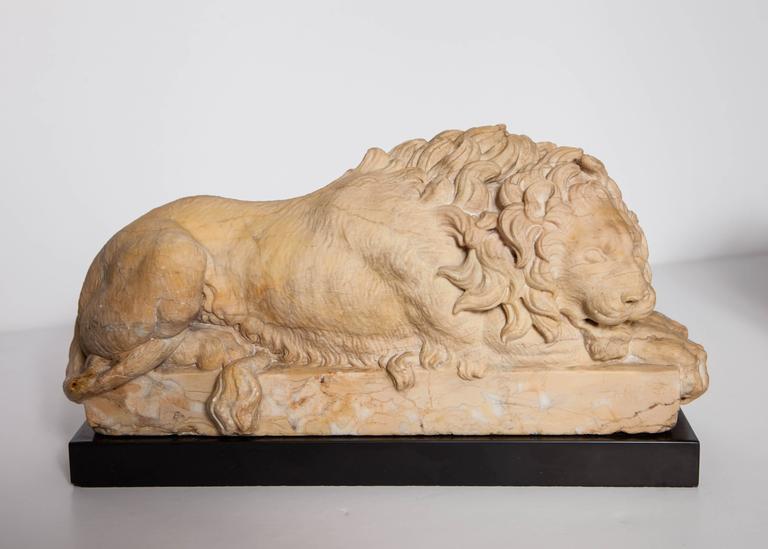 Pair of Grand Tour Period, Roman Sienna Marble Recumbent Lions after ...
