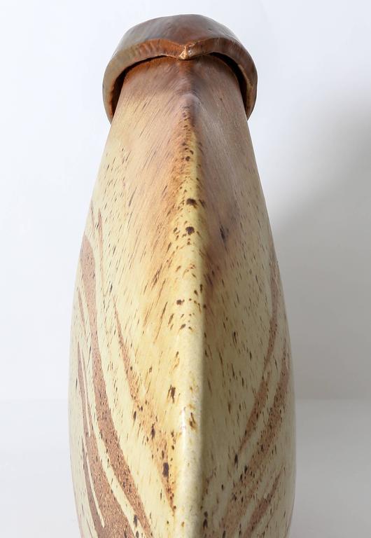Large Earth Tone Glazed Ceramic Vase, Signed Hammer at 1stDibs
