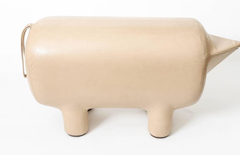 Leather Upholstered Pig Form Ottoman at 1stDibs