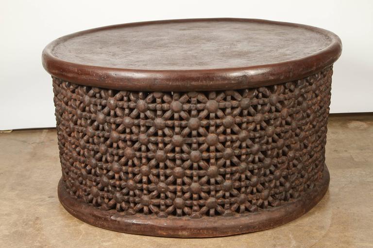 Round African Drum Table at 1stDibs