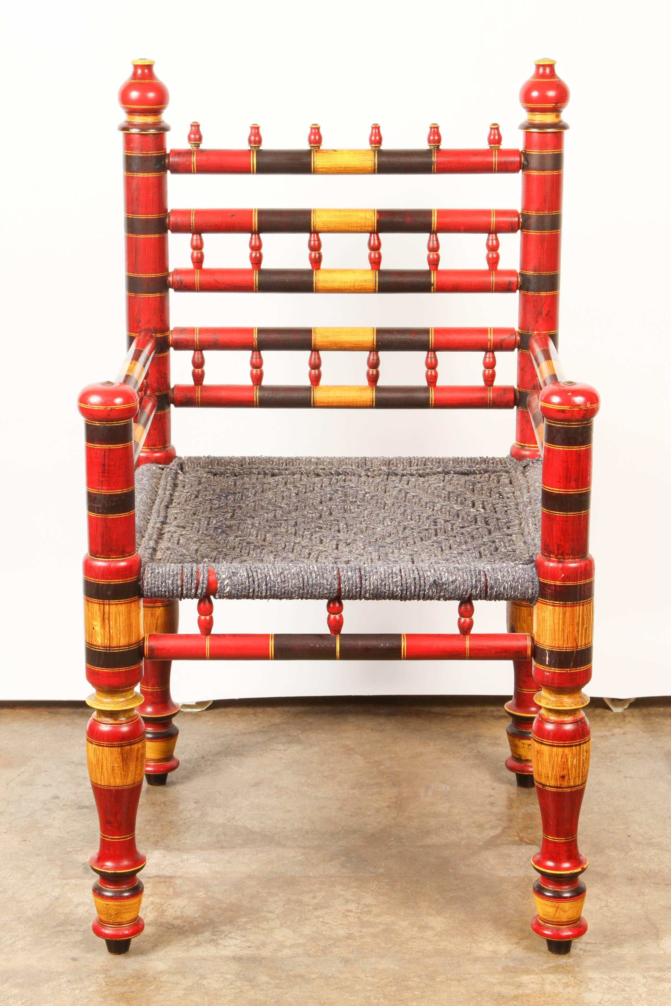 Pakistani Painted Armchair at 1stDibs