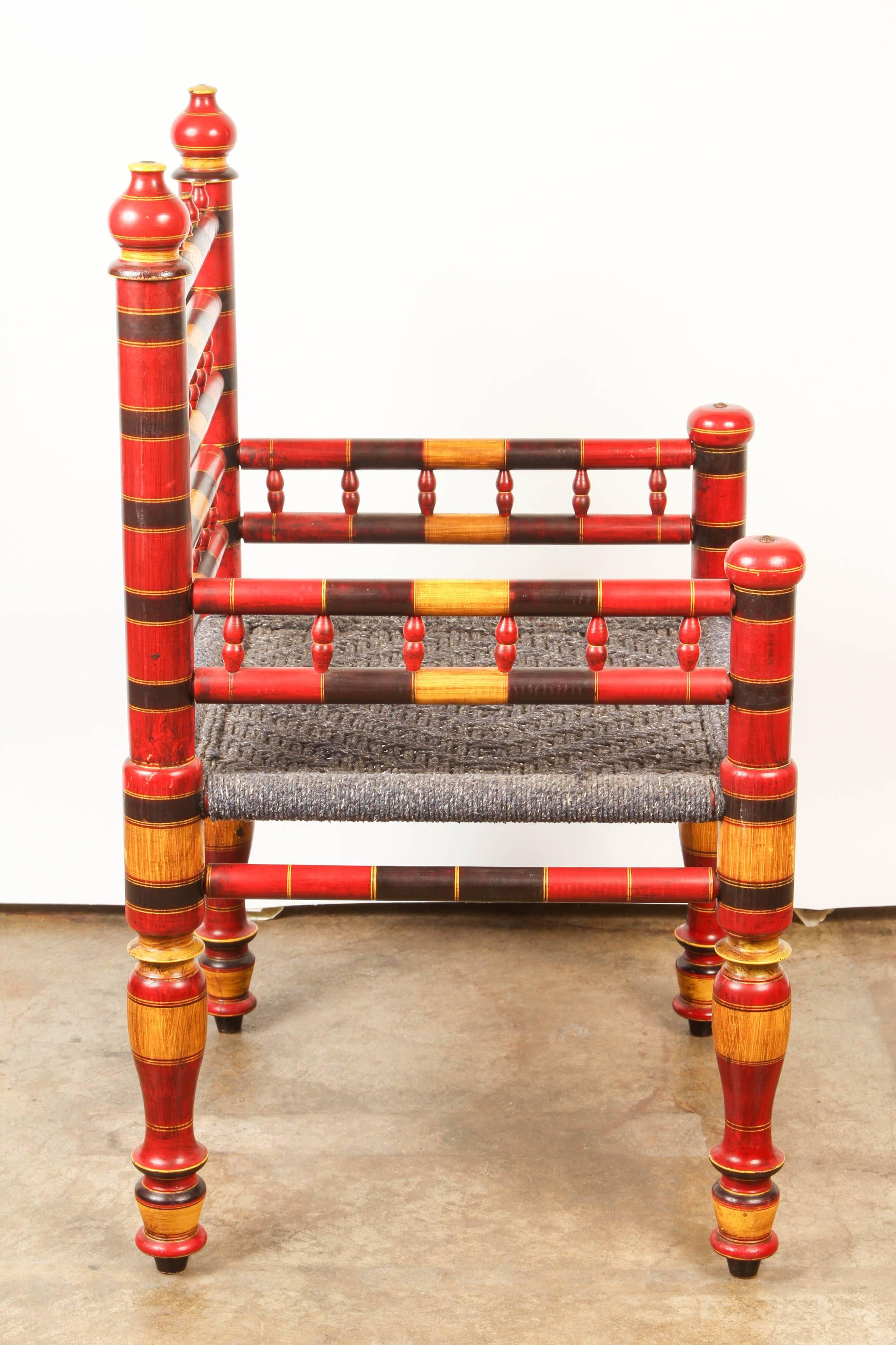 Pakistani Painted Armchair at 1stDibs