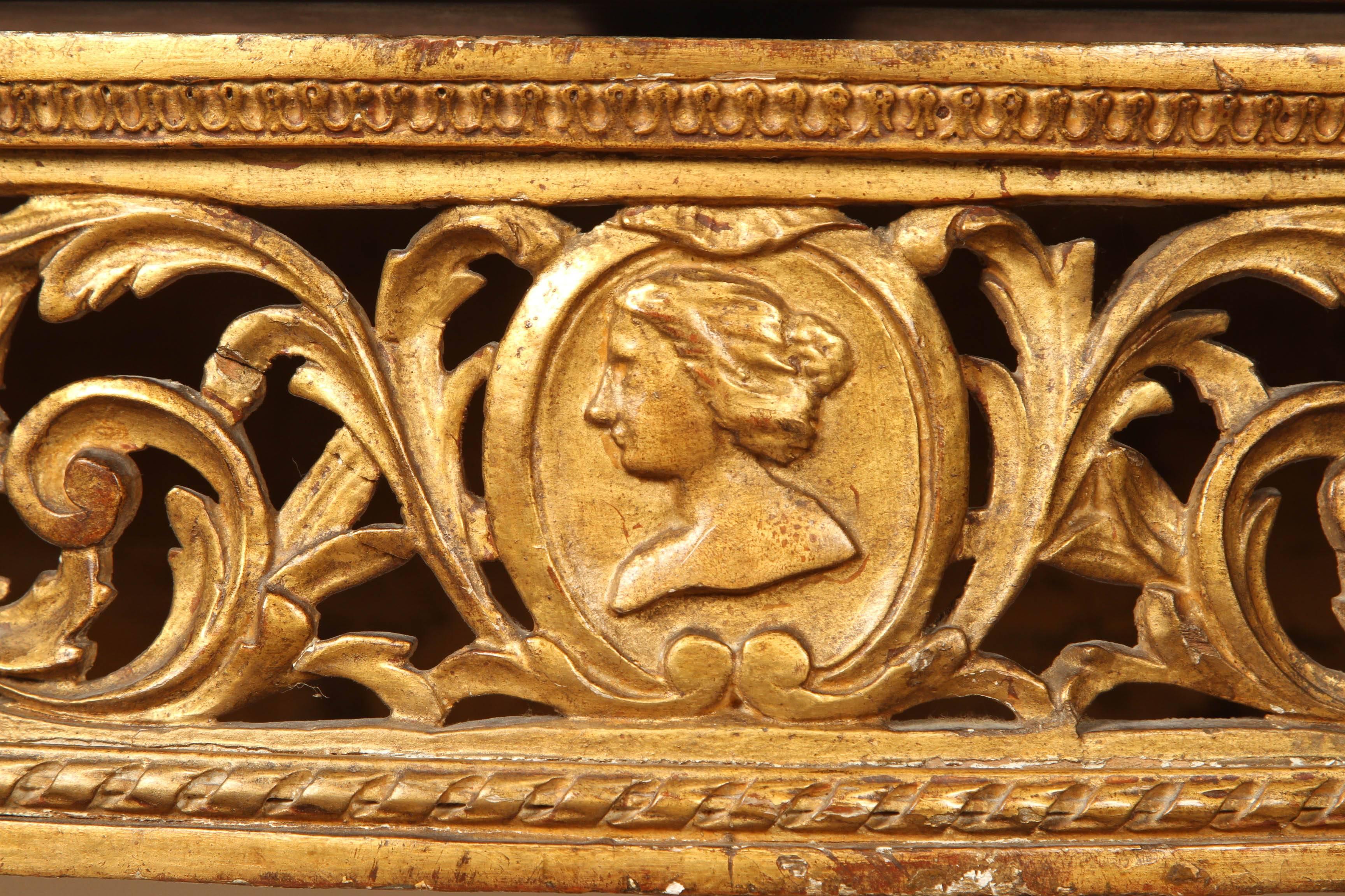 French Gilded Demilune Console at 1stDibs | french demilune table