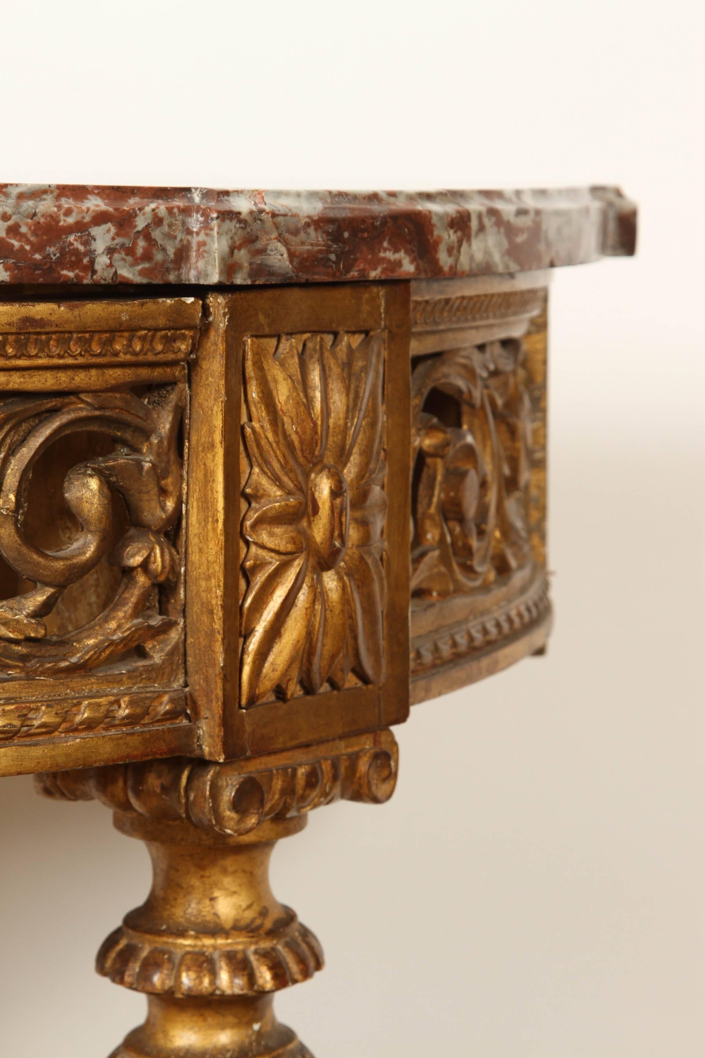 French Gilded Demilune Console at 1stDibs | french demilune table