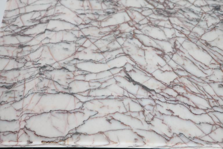 Italian Striated Marble Parsons Side Table at 1stDibs
