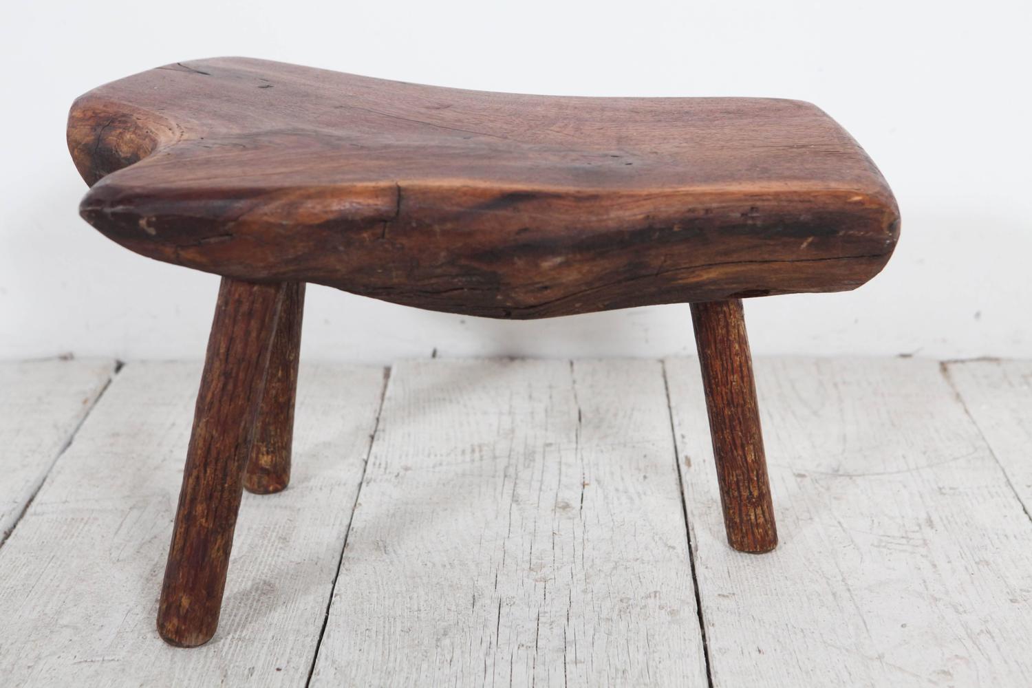 Small Rectangular Organic "Live Edge" Stool at 1stdibs