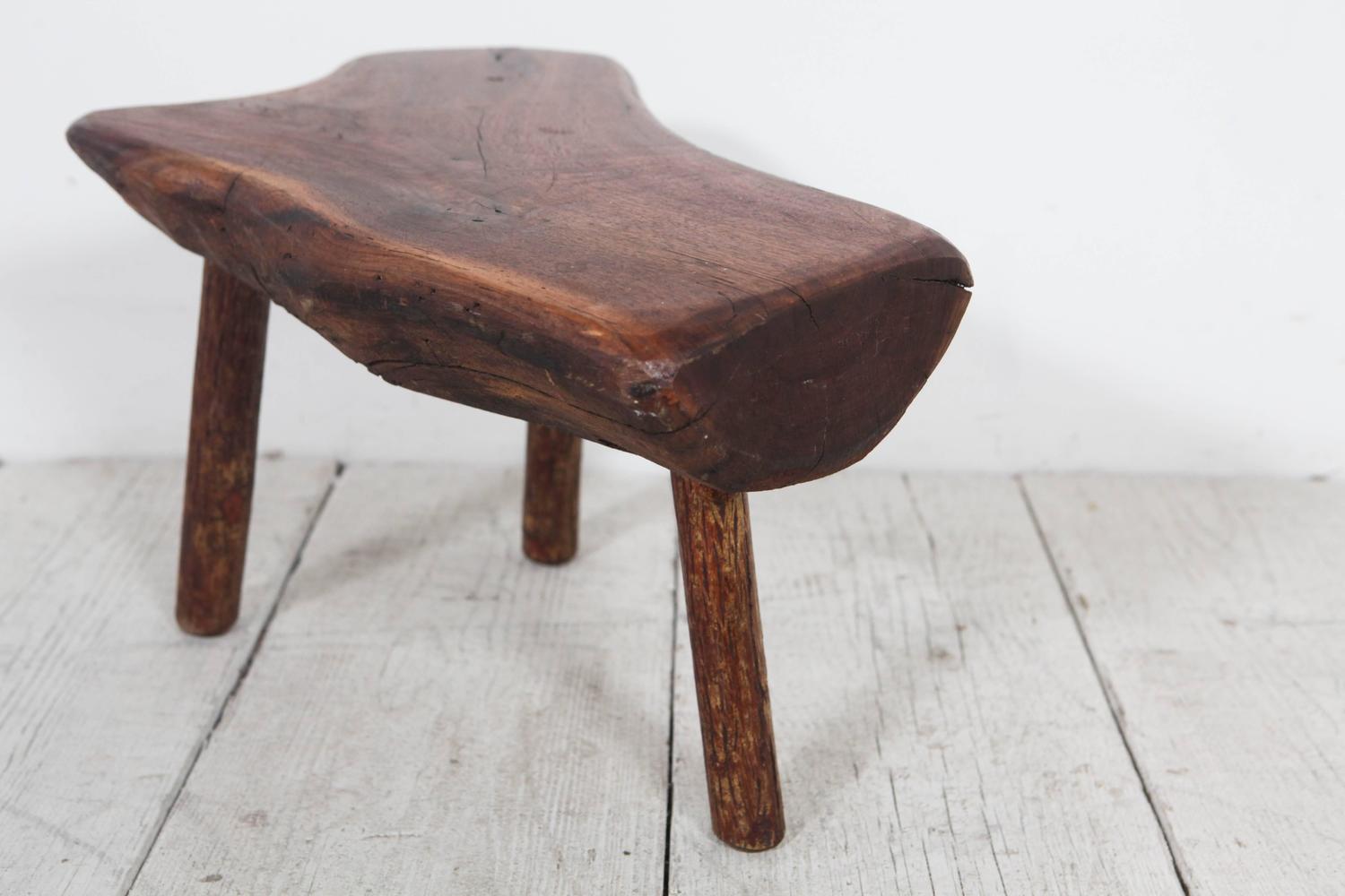 Small Rectangular Organic "Live Edge" Stool at 1stdibs