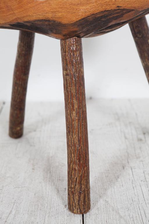 Small Round Organic "Live Edge" Stool at 1stDibs