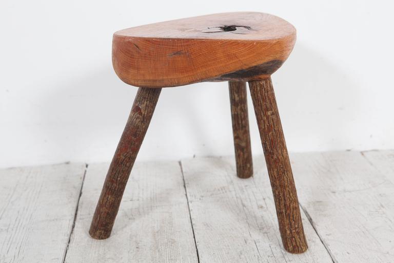 Small Round Organic "Live Edge" Stool at 1stDibs
