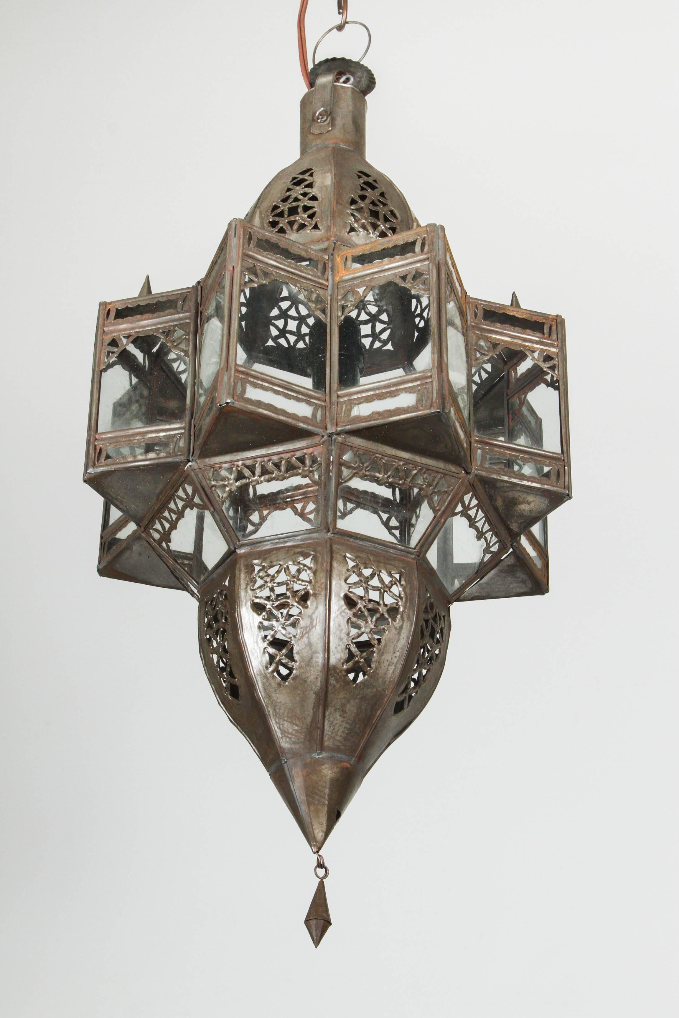 Moroccan Moorish Glass Lantern in Star Shape For Sale at 1stDibs ...