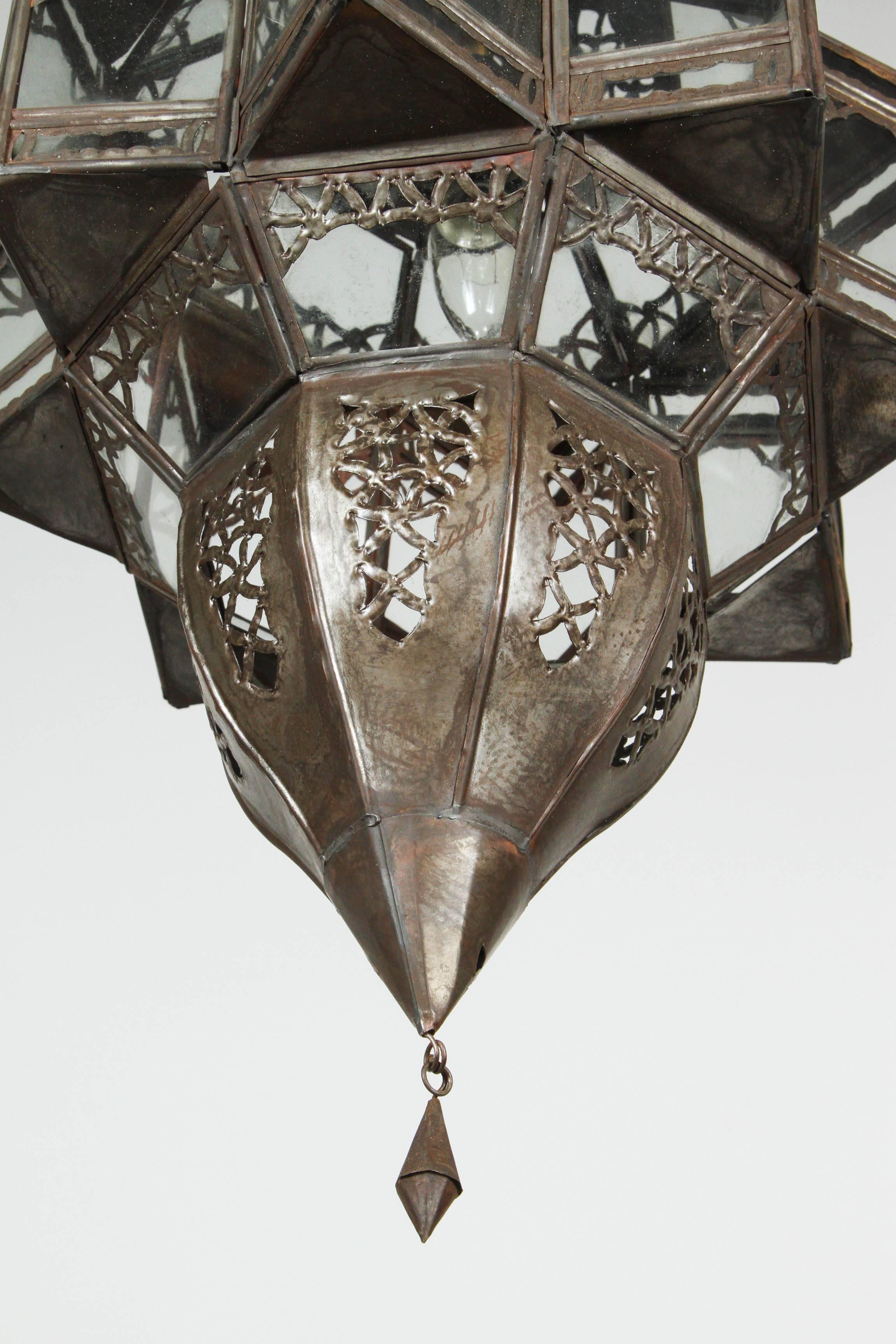 Moroccan Moorish Glass Lantern in Star Shape For Sale at 1stDibs ...